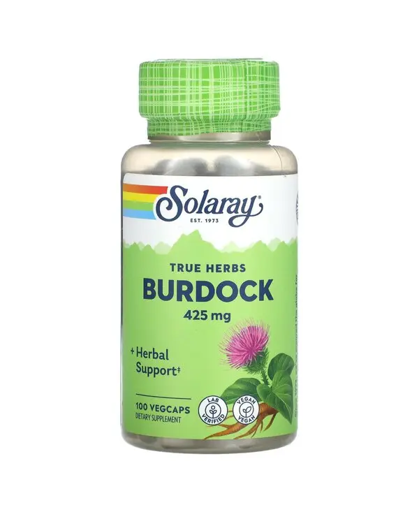 SOLARAY True Herbs Burdock 425 Mg 100 Vegcaps - Assorted Pre-pack (see Table 9