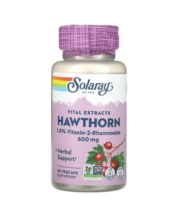 SOLARAY Vital Extracts Hawthorn 30 Vegcaps - Assorted Pre-pack (see Table 9