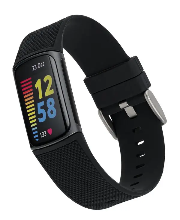 WITHIT Silicone Woven Band For Fitbit Charge 5 And 6 - Black