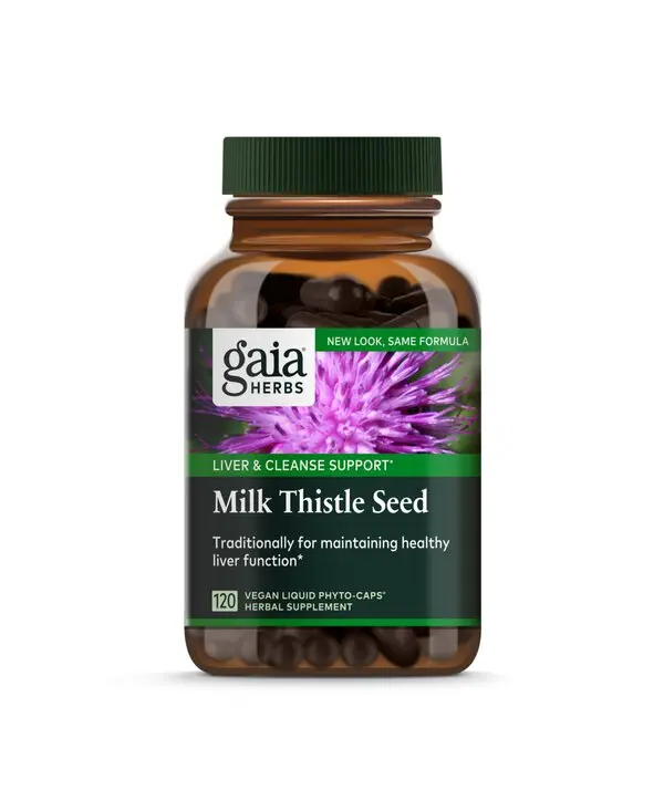 GAIA HERBS Milk Thistle Seed Liver Supplement & Cleanse Support For Maintaining Healthy Liver Function With Milk Thistle Seed Extract - No Color
