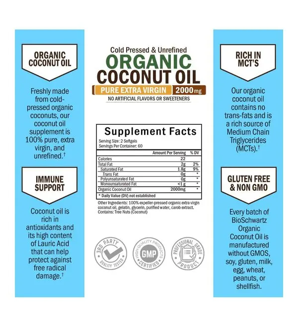 BIOSCHWARTZ Coconut Oil Softgels