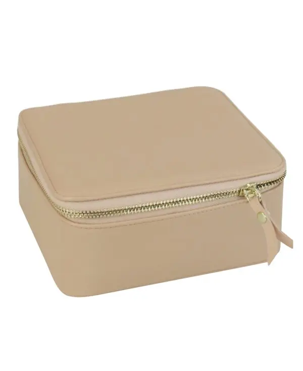 MELE & CO Bento Box Travel Jewelry Case Nesting Mini-cases In Leather - Buff