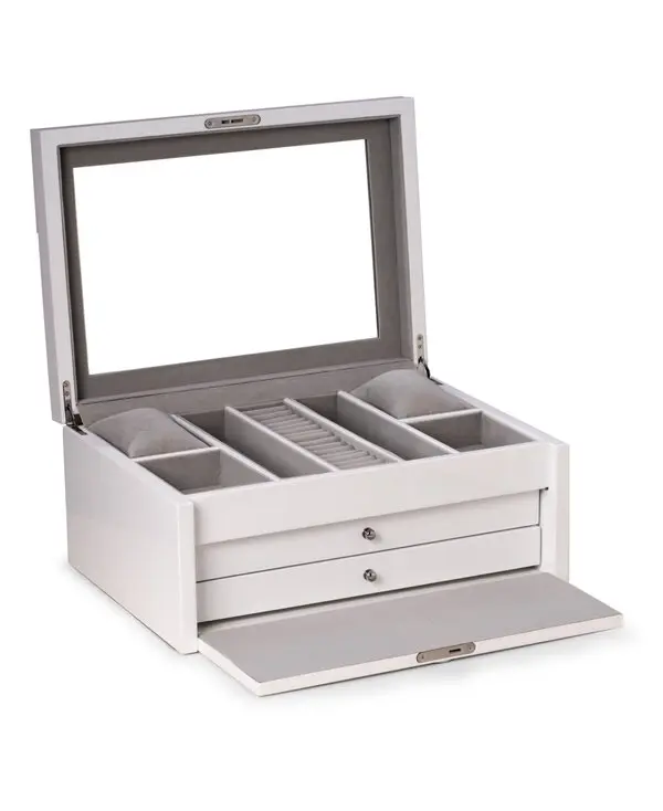 BEY-BERK Lacquer Large Jewelry Chest With -compartment Storage