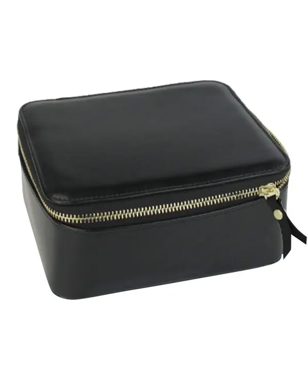 MELE & CO Bento Box Travel Jewelry Case Nesting Mini-cases In Leather - Black