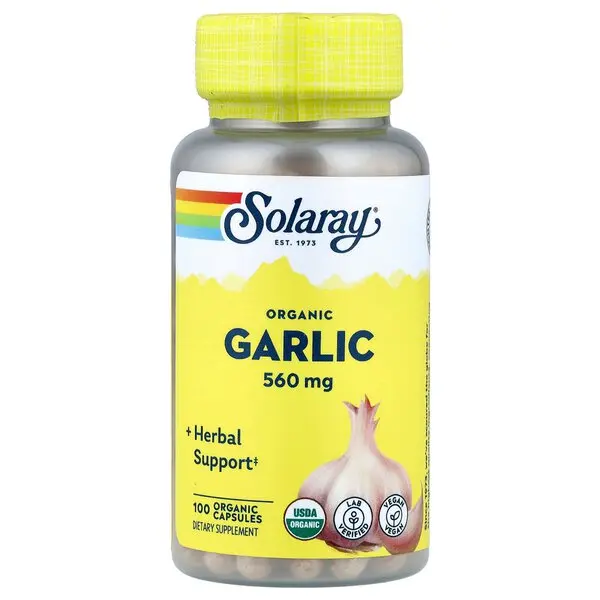 SOLARAY Organic Garlic 560 Mg 100 Organic Capsules - Assorted Pre-pack (see Table 9
