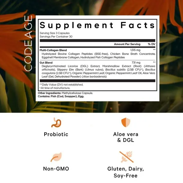 CODEAGE Multi Collagen + Gut Blend Supplement