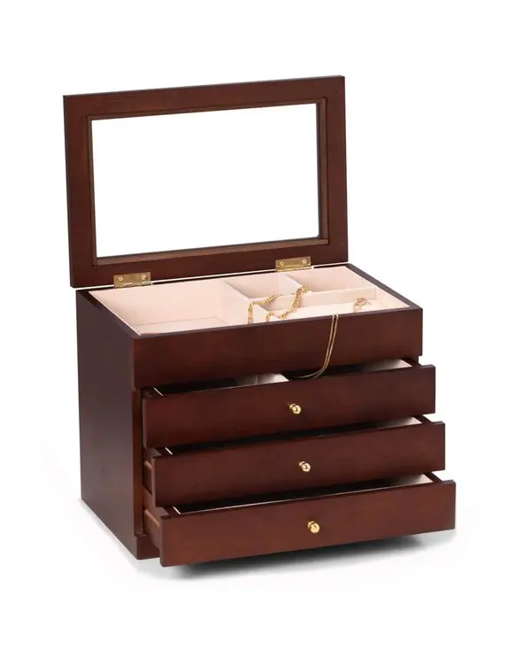 BEY-BERK Solid Wood Jewelry Box - Multi