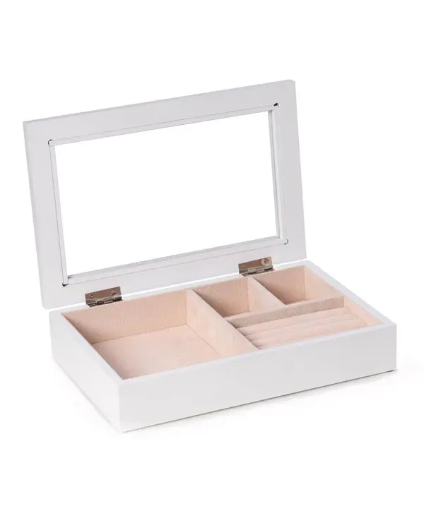 BEY-BERK Jewelry Box With Glass Viewing Top - Multi