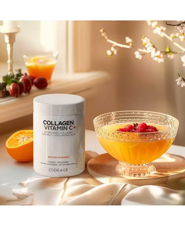 CODEAGE Collagen Peptides Powder + Vitamin C 20g Grass-fed Collagen Per Serving