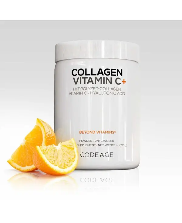 CODEAGE Collagen Peptides Powder + Vitamin C 20g Grass-fed Collagen Per Serving