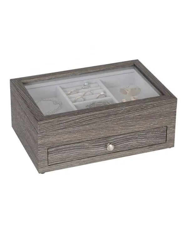 MELE & CO Ardene Jewelry Storage Case Woodgrain Veneer - Gray