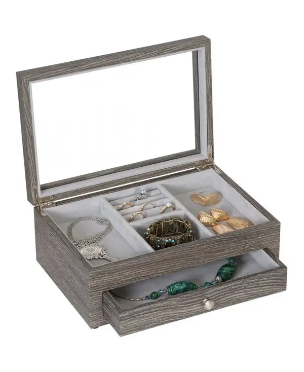 MELE & CO Ardene Jewelry Storage Case Woodgrain Veneer
