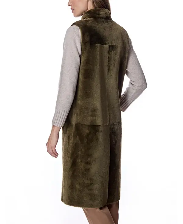 MAXIMILIAN Shearling Lamb Vest - Olive