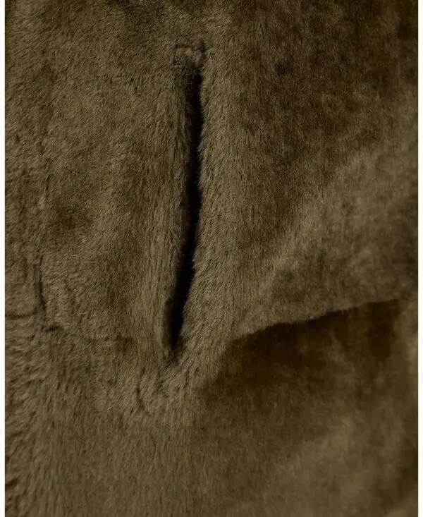 MAXIMILIAN Shearling Lamb Vest - Olive