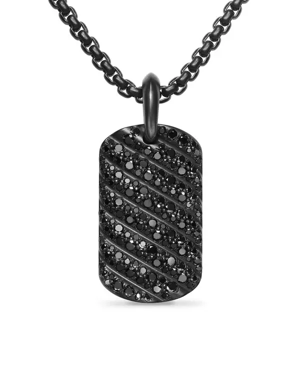 David Yurman Sculpted Cable Tag Pendant - Black