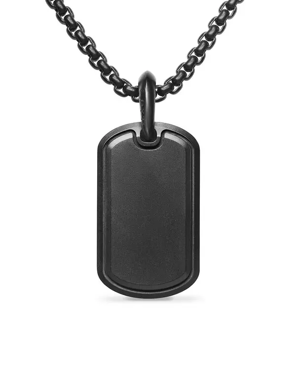 David Yurman Sculpted Cable Tag Pendant - Black