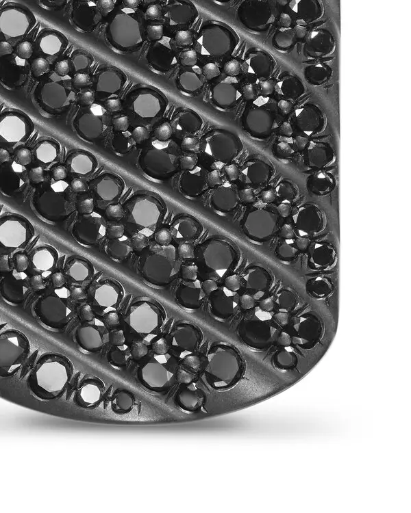 David Yurman Sculpted Cable Tag With Diamonds, 35mm - Black