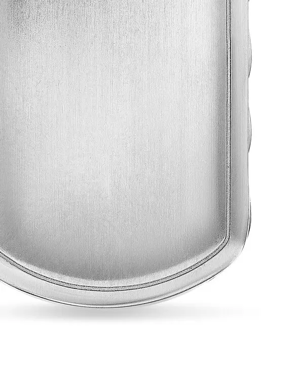 David Yurman Sculpted Cable Tag With Diamonds - Silver