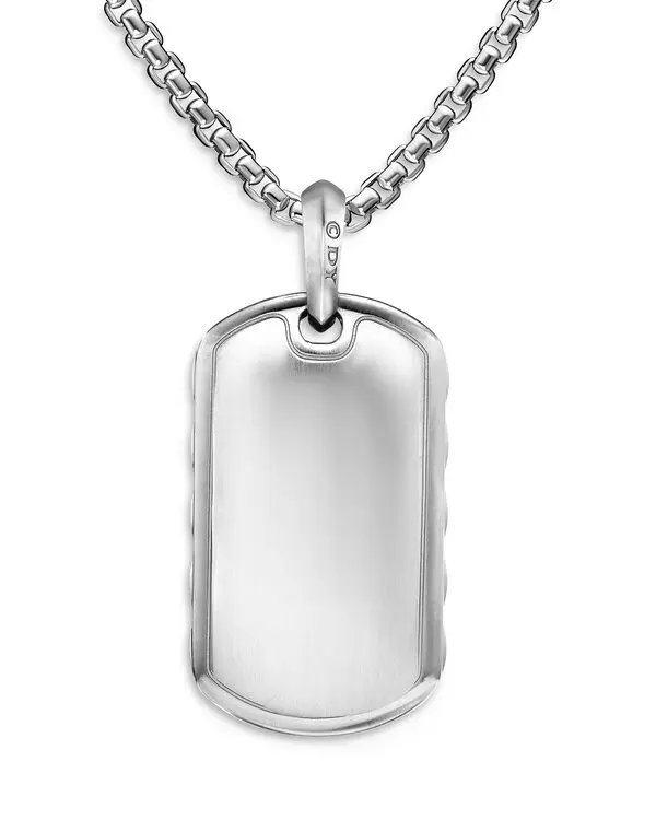 David Yurman Sculpted Cable Tag Pendant - Silver