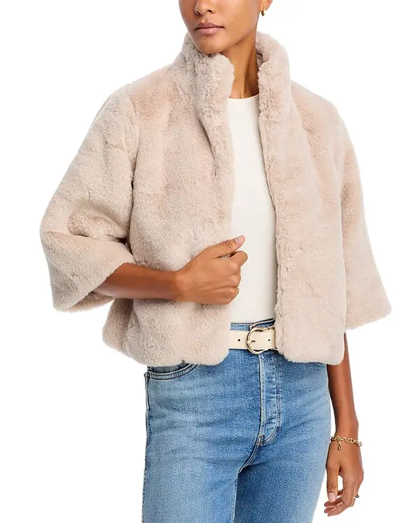 Echo Faux Fur Jacket - Pebble