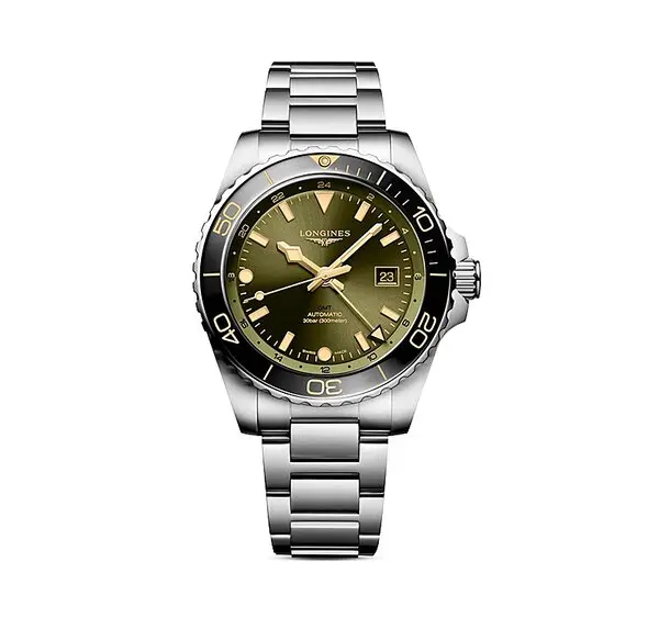 LONGINES Hydroconquest Gmt 43mm Watch - Green/silver