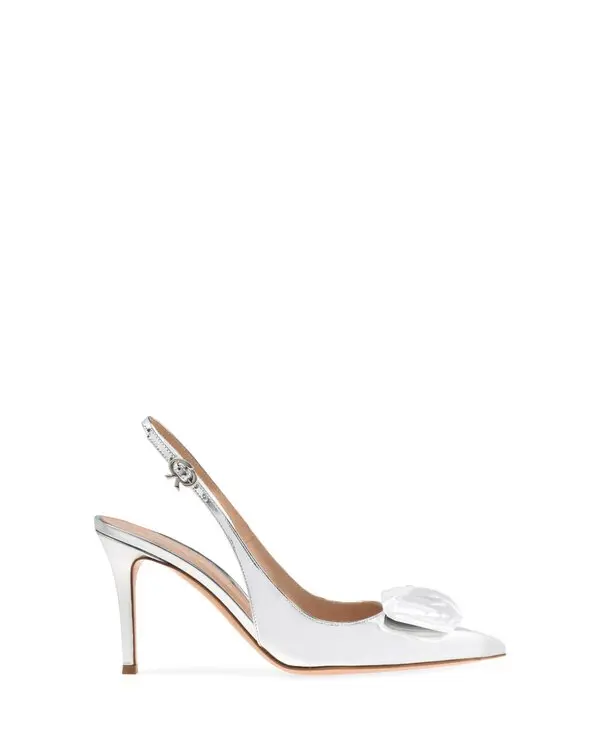 GIANVITO ROSSI Jaipur Slingback Pumps - Silver Tone