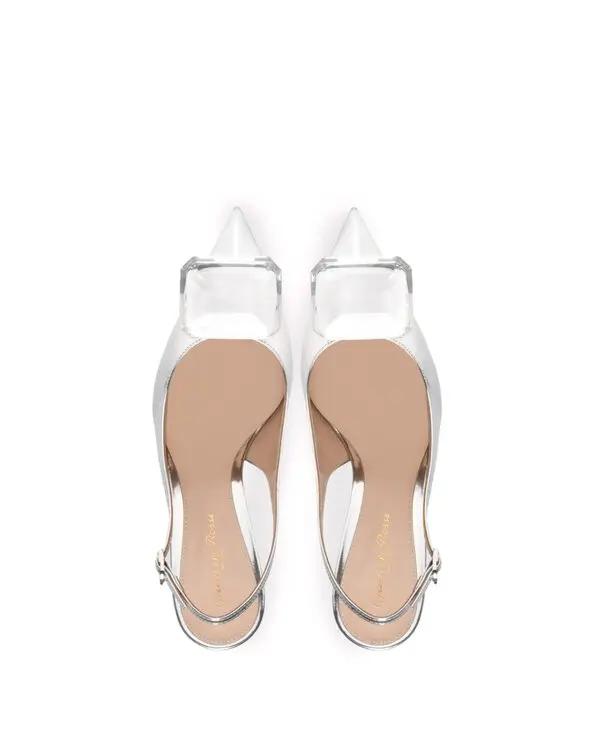 GIANVITO ROSSI Jaipur Slingback Pumps - Silver Tone