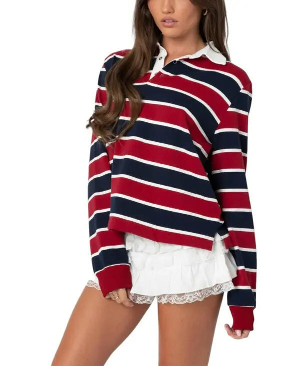 EDIKTED Hanna Striped Collared Shirt - Mix