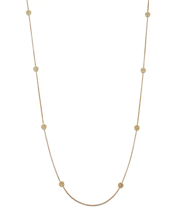 Roberto Coin 18k Yellow Diamond Flower Necklace - Gold