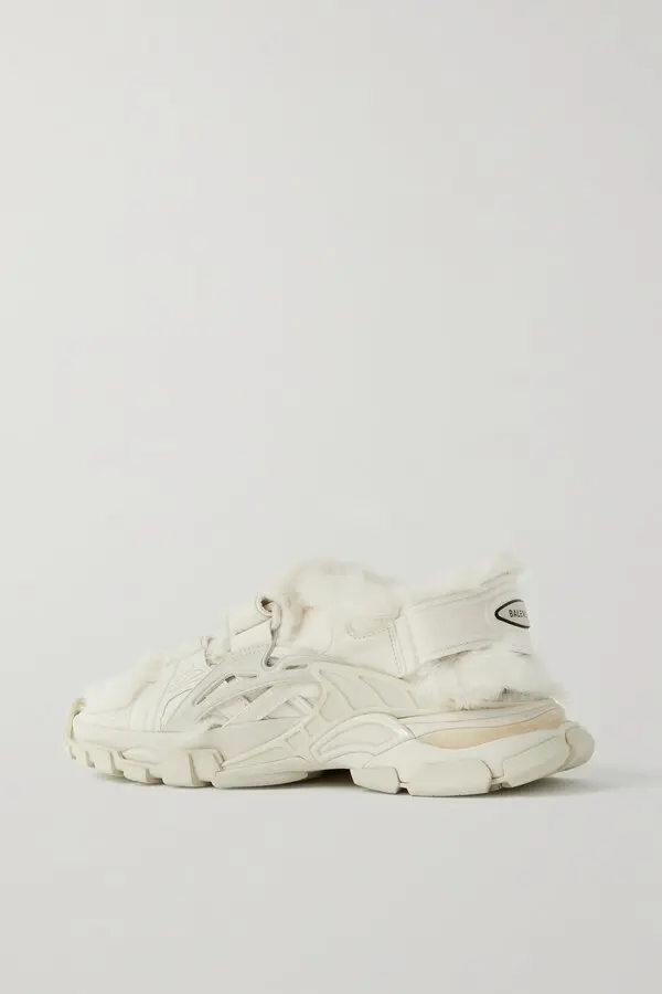 Balenciaga Faux Fur-lined 'track' Sandals