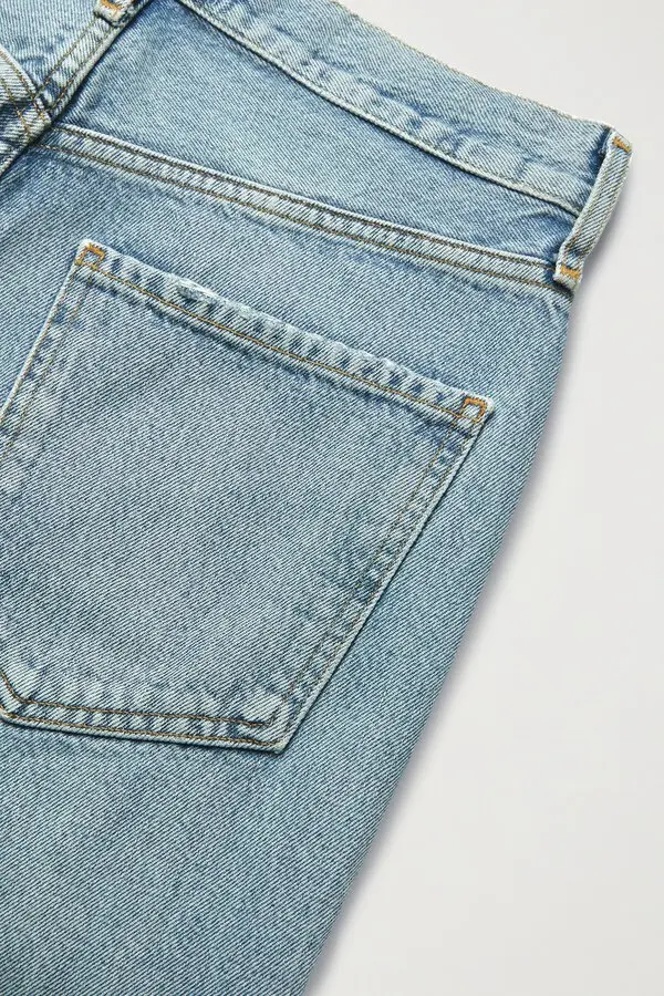 AGOLDE Riley Distressed Cropped Jeans - Blue