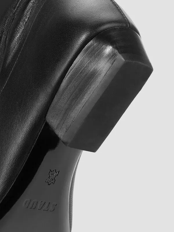 Staud Wally Flat Leather Boots - Black