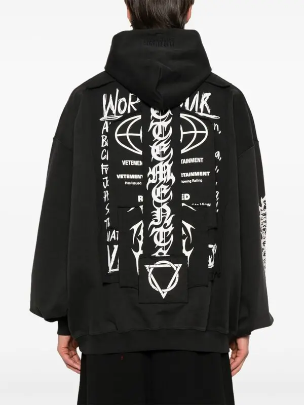 Vetements Patched Hoodie - Black | Editorialist