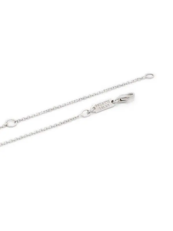 SUZANNE KALAN 18kt White Gold Bar Diamond Necklace - Silver