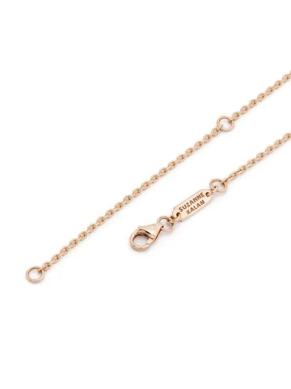 SUZANNE KALAN 18kt Rose Gold Dangle Diamond Necklace - Pink