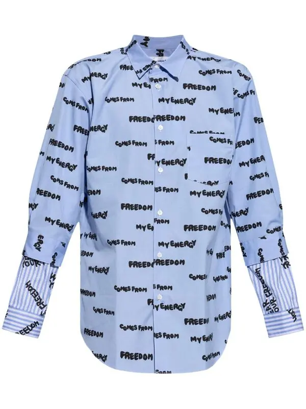Comme Des Garçons Slogan-print Hirt