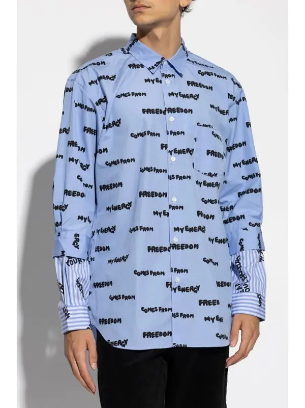 Comme Des Garçons Slogan-print Hirt