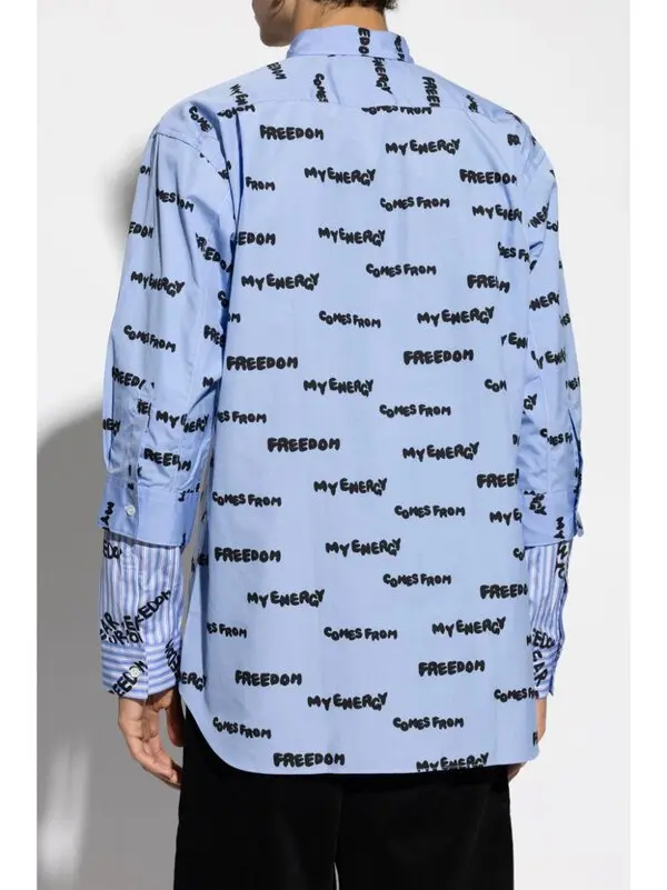 Comme Des Garçons Slogan-print Hirt