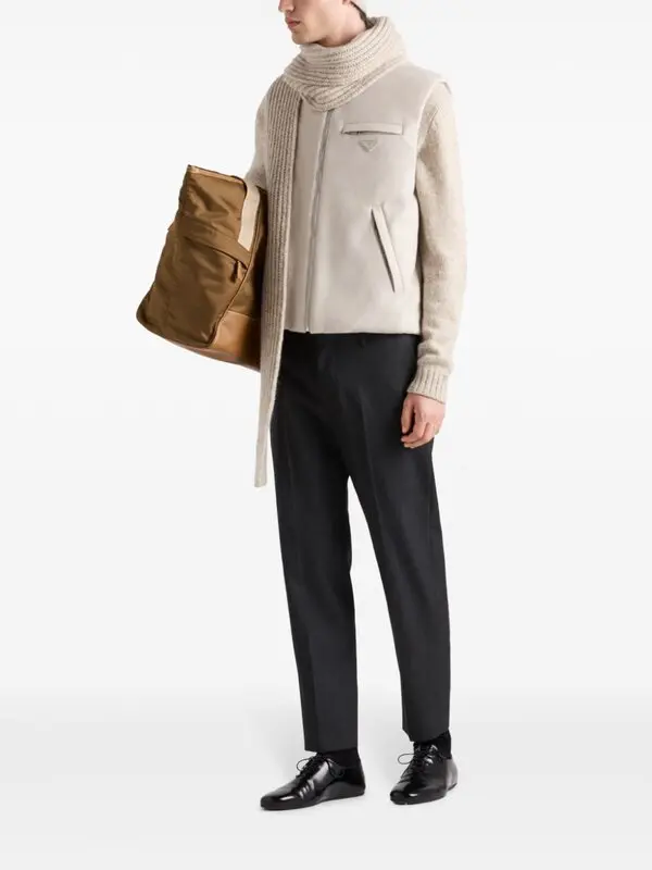 Prada Padded Cashmere Vest - Neutrals