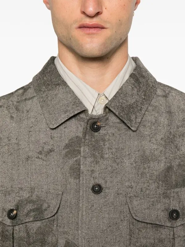 ZIGGY CHEN Herringbone-pattern Shirt