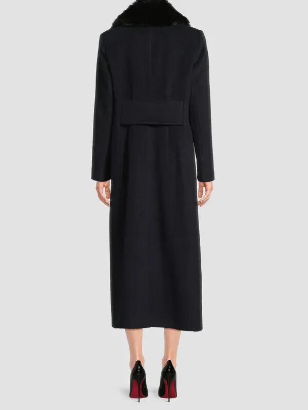 MILLY Faux Fur Collar Wool-blend Coat