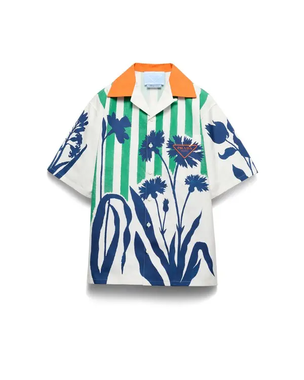 Prada Timecapsue Printed Cotton Shirt - White