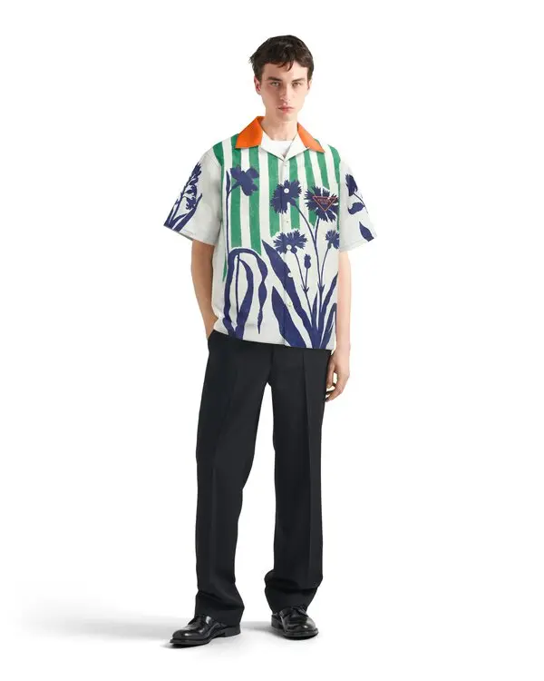 Prada Timecapsue Printed Cotton Shirt - White