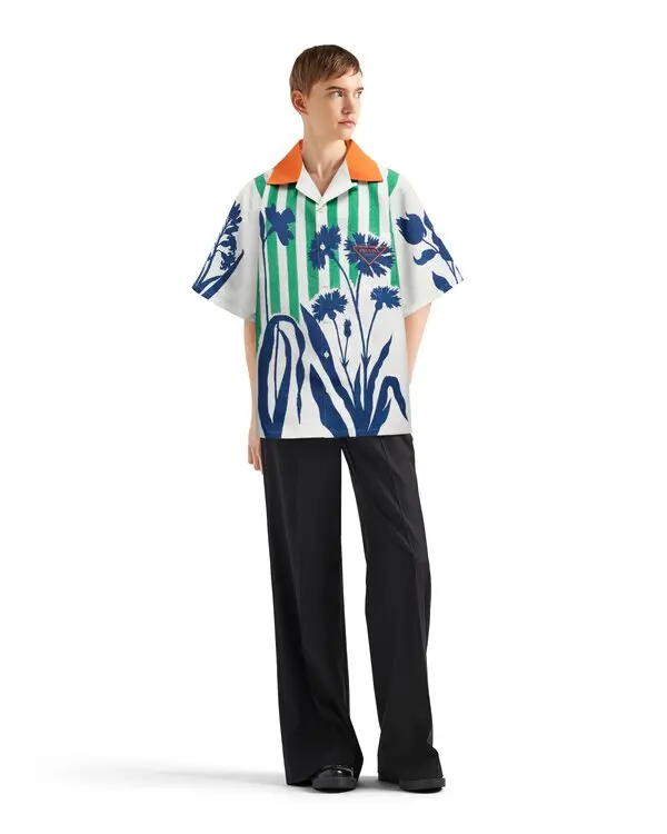 Prada Timecapsue Printed Cotton Shirt - White