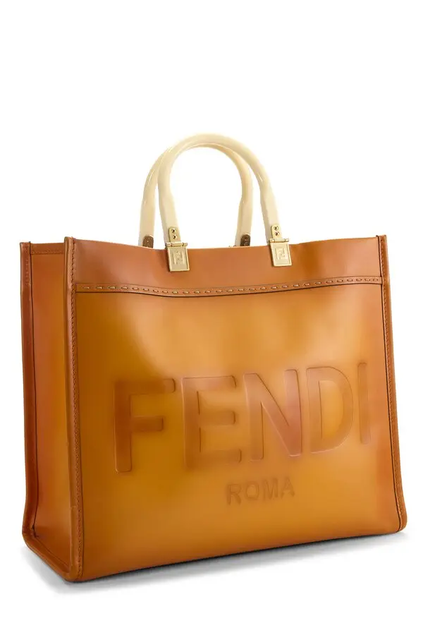 Fendi Calfskin Sunshine Shopper - Orange