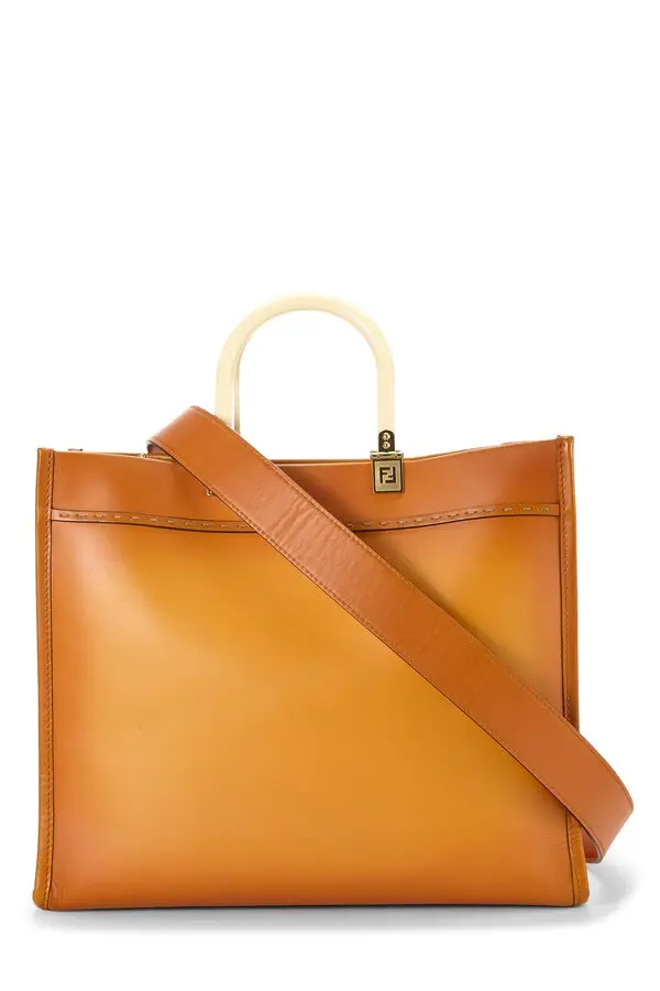 Fendi Calfskin Sunshine Shopper - Orange