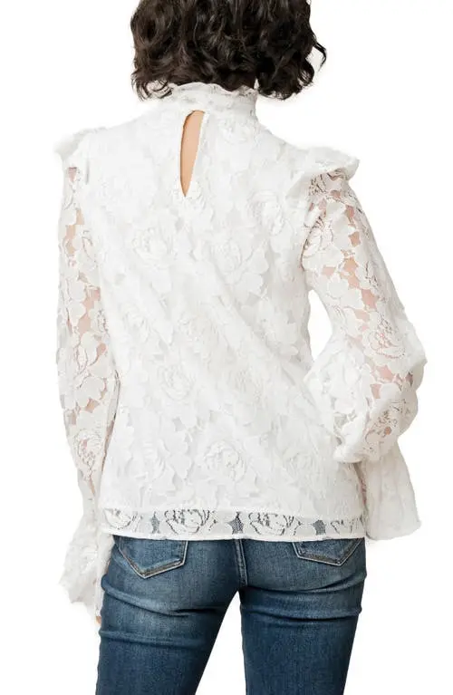 GIBSONLOOK Ruffle Lace Top