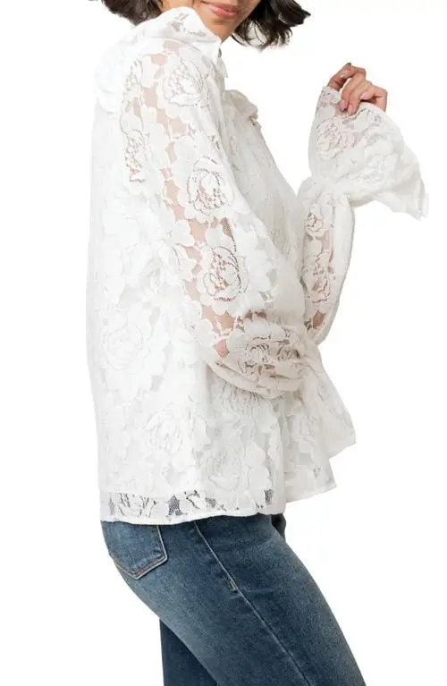 GIBSONLOOK Ruffle Lace Top