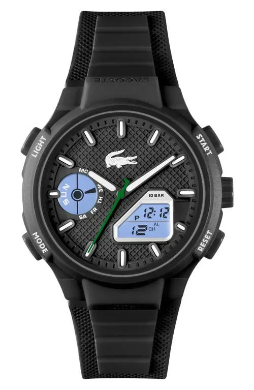 Lacoste Silicone Strap Watch - Black