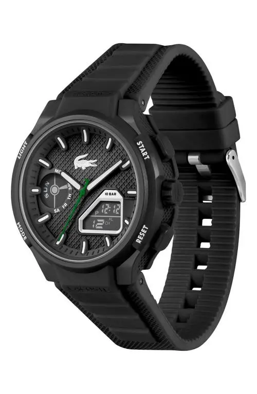 Lacoste Silicone Strap Watch - Black